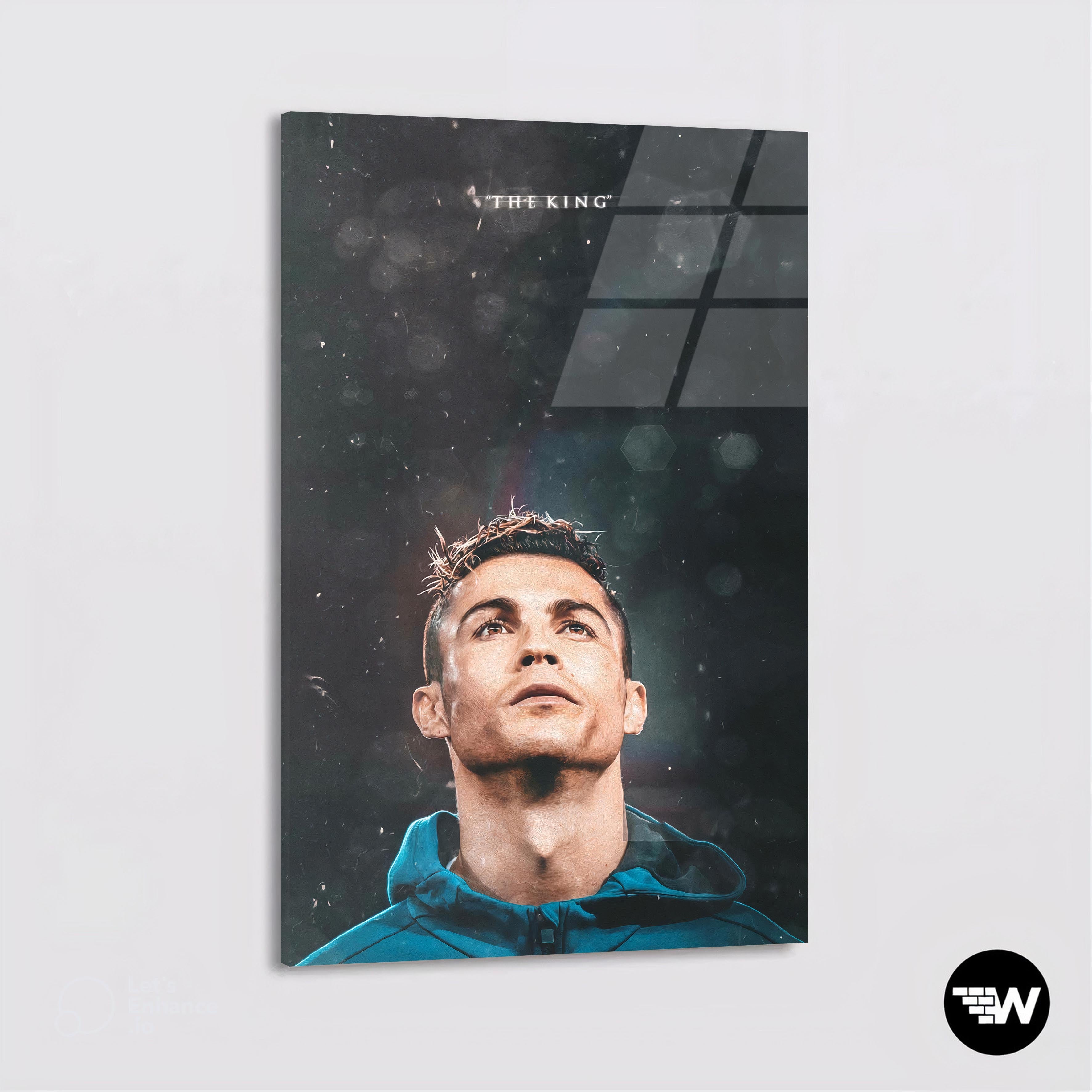 Cristiano Ronaldo 'The King' - Soccer - Glass – Wallstraight